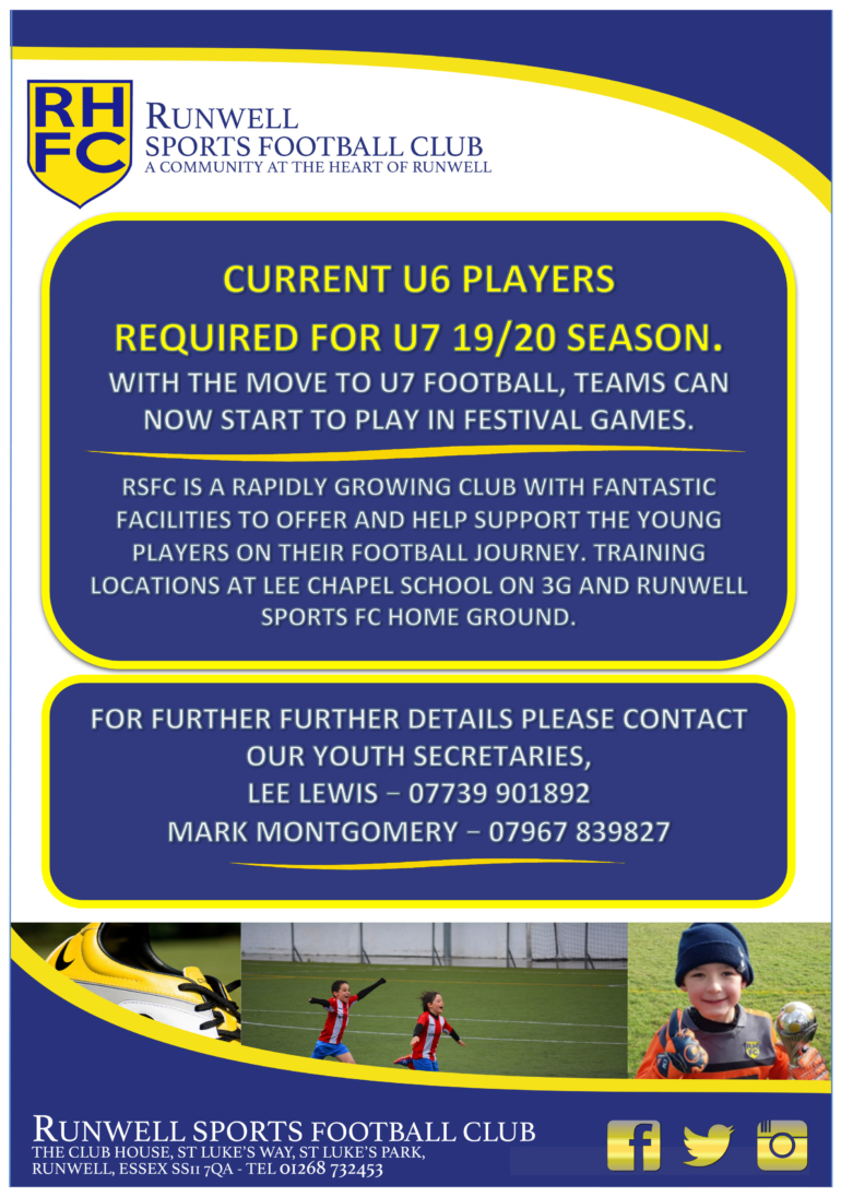 U7flyer – Runwell Sports & Social Club